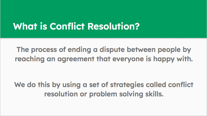 March 2024 SEL THEME – Conflict Resolution & Problem solving – AN ...